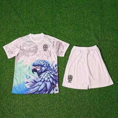 China Blue Parrot Theme Children Clothing 2025-2026 New Style Organic Cotton Customization for Brazilian Group for sale
