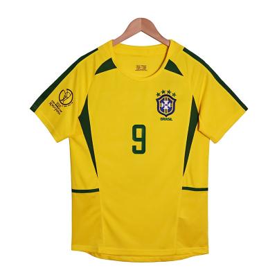 China Brazil 2002 World Cup Home Jersey Classic Reappearance Group Customization Service 100 Polyester for sale