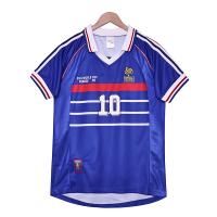 China France 1998 World Cup Retro No. 10 Jersey Custom Classic Football Shirt for sale