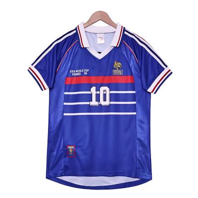 China France 1998 World Cup Retro No. 10 Jersey Custom Classic Football Shirt for sale