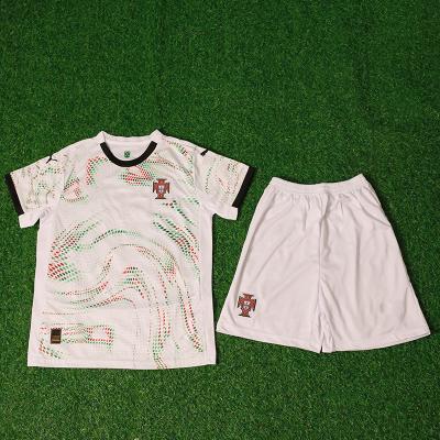 China 2025-2026 Portugal Children Away White Soccer Jersey Set Team Customization Youth Sportswear for sale