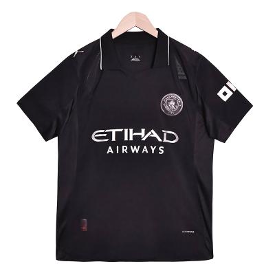 China Manchester City 2025-2026 Away Black Jersey Group Customization Breathable 100% Polyester for sale