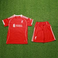 China 2025-2026 Red Children Football Uniforms Liverpool Design Custom Team Youth Kits Ages 5-14 for sale