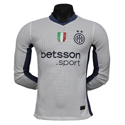China Inter Milan 24-25 Away White Long-Sleeve Football Jersey Customizable Unisex 100% Polyester for sale