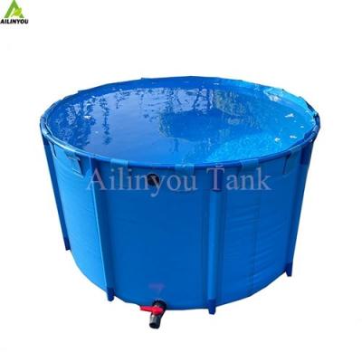 China Hot Selling Plastic Fish Tanks Foldable Pvc Tarpaulin Fish Farming Pond Tank for sale