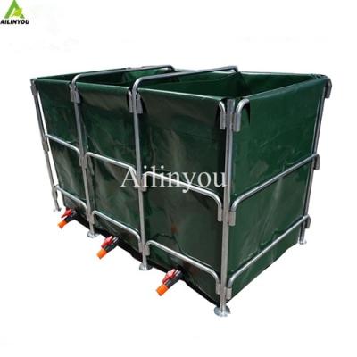 China Recirculating Biofloc Aquaculture Tarpaulin Fish Pond Tank Equipment Fish Farming System Above Ground for Aquaculture for sale