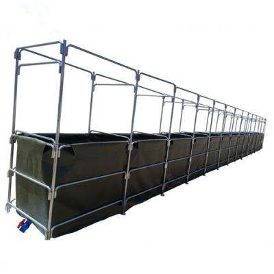 China Ras fish farming equipment durable foldable PVC/TPU Canvas fish tank for sale