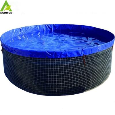 China 20000Litres PVC flexible wire mesh tank for  Fish farming tank  and water storage for sale