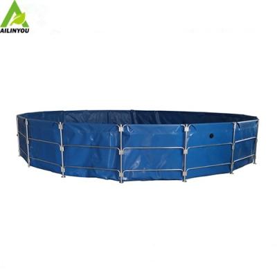 China Foldable Pvc Tarpaulin Fish Tank Farming Pond Aquaculture Fish Farming Tank for sale