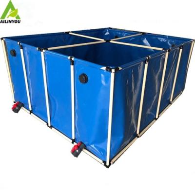 China Collapsible Folding Custom made Square Fish Farming Tank and Swimming Pool for sale