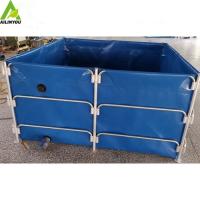 China Factory Direct supply  Mobile PVC  Tarpaulin Fish Farming Tank Galvanized Steel Pipe frame Square Fish tank  5000 Liter for sale