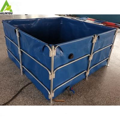 China 5000L Rectangle Flexible PVC Canvas Tarpaulin Fishing Pool Fish Tank for Farming for sale