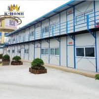 China Modular Sandwich Panel Prefab House Double Slope Roof 132.5 sqm 60 People Capacity for sale