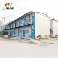 China Modular Sandwich Panel Prefab House Double Slope Roof 132.5 sqm 60 People Capacity for sale