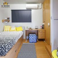 China Refugee Apartment Sandwich Panel Container House 72 sqm Two Bedroom Bathroom Kitchen for sale