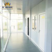 China Prefab Modular Container Office with Glass Wall for Construction Site 75mm Rock Wool for sale