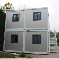 China Furnished 40ft Container Site Office Cabin Rock Wool Sandwich Panel 3-Storey Stackable for sale