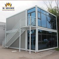 China Two Story Portable Construction Office 62.55 sqm with Glass Wall Modern Design for sale