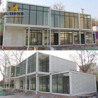 China Cafeteria Flat Pack Steel Structure Sandwich Panel Container House for sale