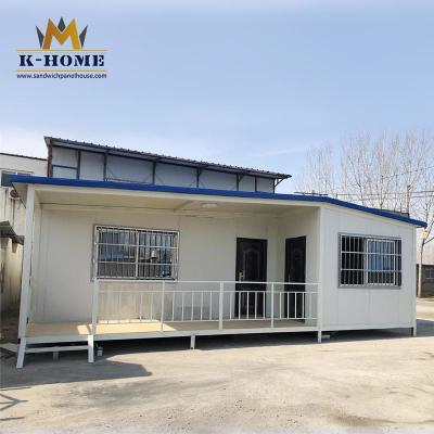 China Prefabricated Sandwich Panel House 2 Bedroom 1 Living Room with Toilet 50mm Wall for sale