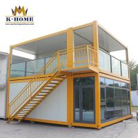 China Rock Wool Modular Prefabricated Houses Flat Pack Container House  Easy Assembly for sale