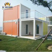 China Tiny Sandwich Panel Container House 35.7m2 Modular Flat Pack Prefab Home for sale