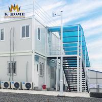 China Double Story Prefabricated Office Container With Durable Steel Structure for sale