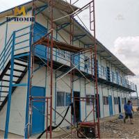 China Prefabricated Steel Structure Worker Dormitory Sandwich Panel Prefab Home 5m-18m Span for sale