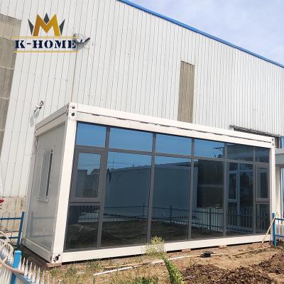 China 20Ft Sandwich Panel Container House With Glass Curtain Wall for sale