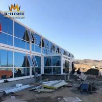 China Portable Prefabricated Flat Pack Construction Offices With Glass Wall for sale
