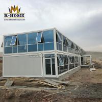China Portable Prefabricated Flat Pack Construction Offices With Glass Wall for sale