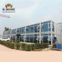 China Portable Prefabricated Flat Pack Construction Offices With Glass Wall for sale