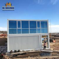 China Portable Prefabricated Flat Pack Construction Offices With Glass Wall for sale