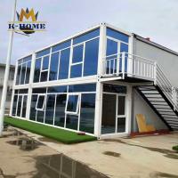 China Portable Prefabricated Flat Pack Construction Offices With Glass Wall for sale