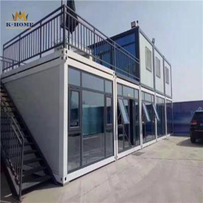 China Flat Pack Prefab Modular Office Container Houses With Glass Wall for sale