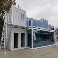 China Flat Pack Prefab Modular Office Container Houses With Glass Wall for sale