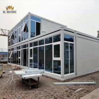 China Flat Pack Prefab Modular Office Container Houses With Glass Wall for sale