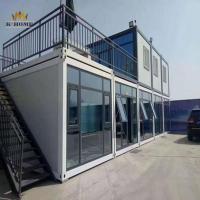 China Flat Pack Prefab Modular Office Container Houses With Glass Wall for sale