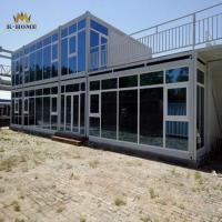 China Flat Pack Prefab Modular Office Container Houses With Glass Wall for sale
