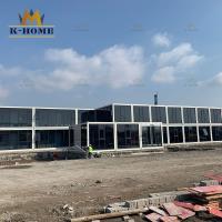 China Two Story Container Office House with Glass Wall 50mm EPS Insulation for sale