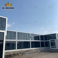 China Two Story Container Office House with Glass Wall 50mm EPS Insulation for sale