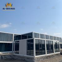 China Two Story Container Office House with Glass Wall 50mm EPS Insulation for sale