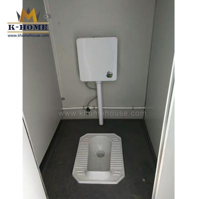 China Outdoor Portable Toilet Cabin 1100x1100x2300mm with Flushing Sink and Exhaust Fan for sale