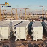 China 3 Floors Flat Pack Modular Green Container Camp Buildings for sale