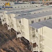 China 3 Floors Flat Pack Modular Green Container Camp Buildings for sale