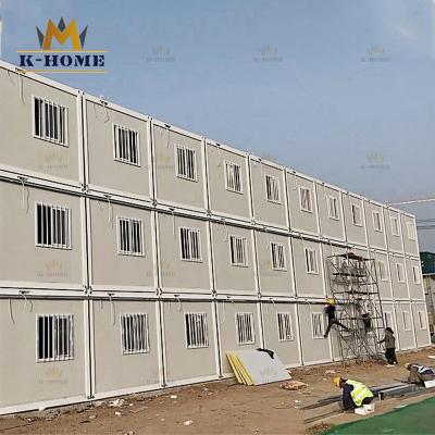 China 3 Floors Flat Pack Modular Green Container Camp Buildings for sale
