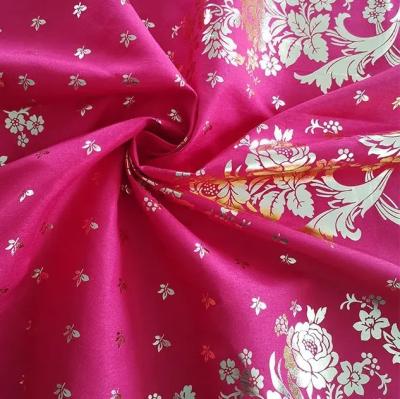China 100% Polyester Gold Stamping Print Fabric for sale
