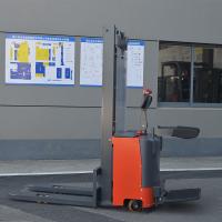 China Standing On Electric Stacker 2000kg Lifting Height 1600mm Battery Powered Stacker for sale