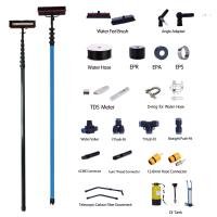 China 50ft Carbon Fiber Telescopic Window Cleaning Pole with 3-21m Adjustable Length and Universal Thread for Solar Panel Cleaning for sale