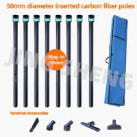 China 40FT 50mm OD Carbon Fiber Gutter Vacuum Pole with 8 Sections and Complete Accessory Set for Industrial Aerial Piping Maintenance for sale